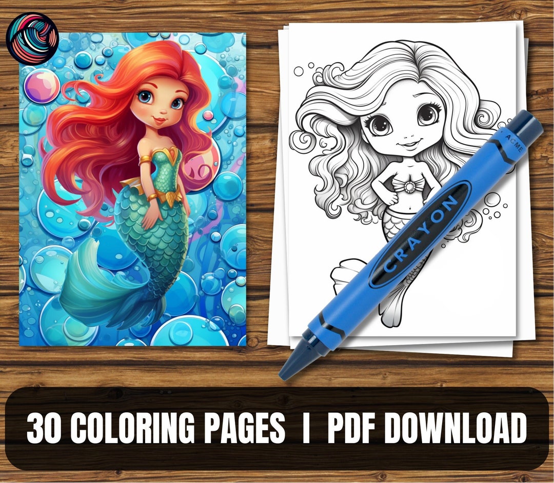 Cute Mermaids Coloring Pages for Kids and Moms Great Indoor Activities ...