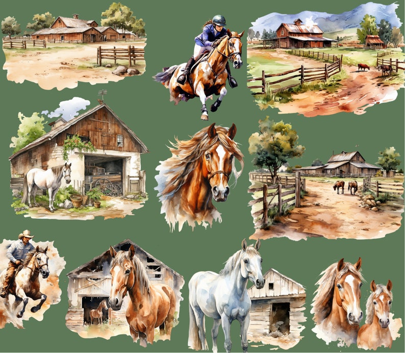 Ranch Clipart Bundle 50 Pngs Transparent Files Ideal for - Etsy