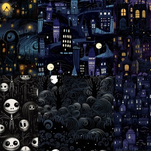 Tim Burton 20 Seamless Pattern Digital Papers Ideal for Wrapping Paper ...