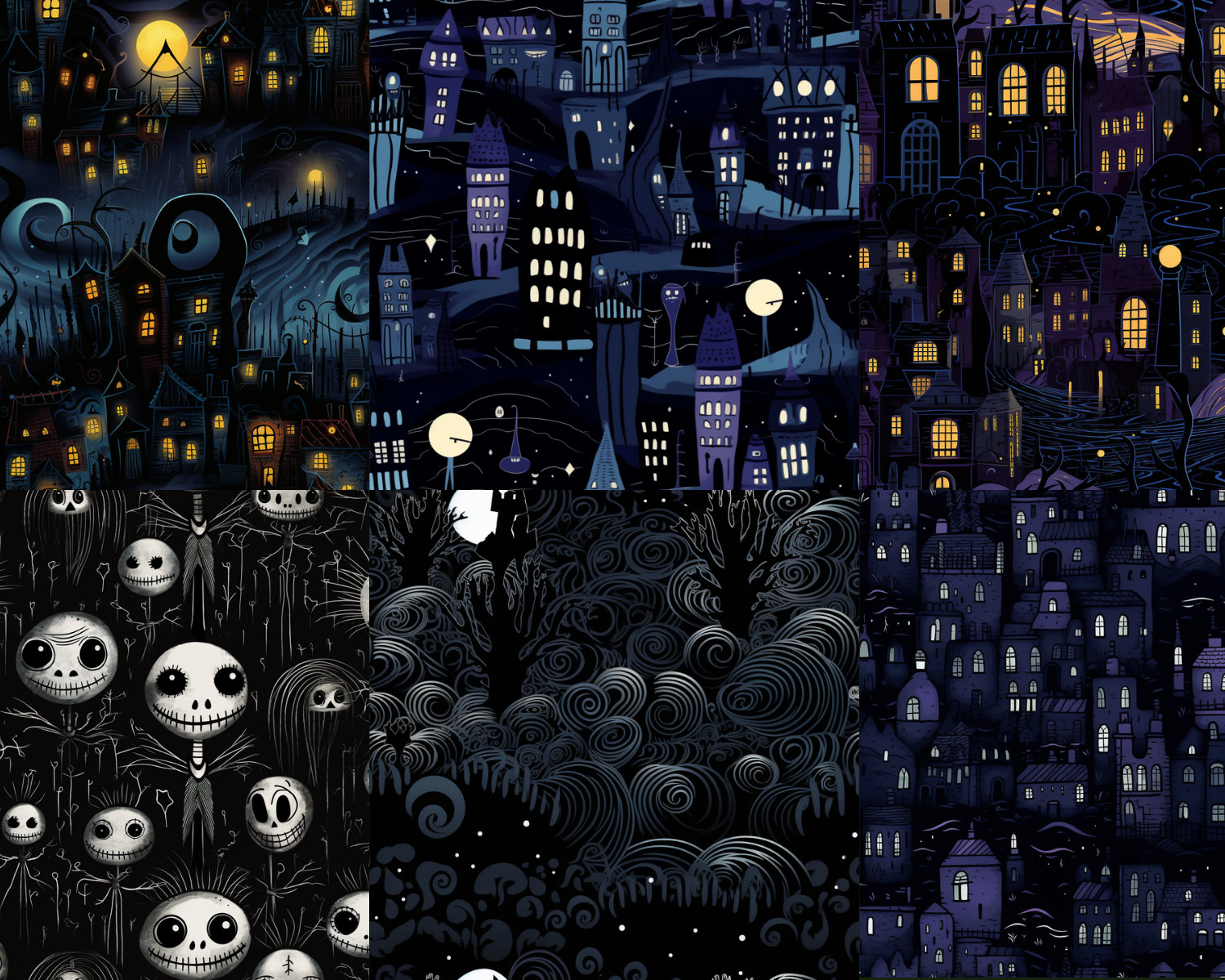 Tim Burton 20 Seamless Pattern Digital Papers Ideal for Wrapping Paper ...