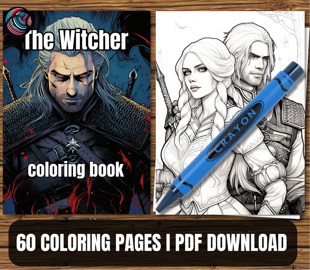 The Witcher Coloring Book for Adults Plus 6 Free Posters for Witcher 3 ...