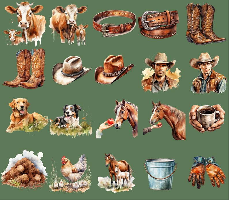 Ranch Clipart Bundle 50 Pngs Transparent Files Ideal for - Etsy