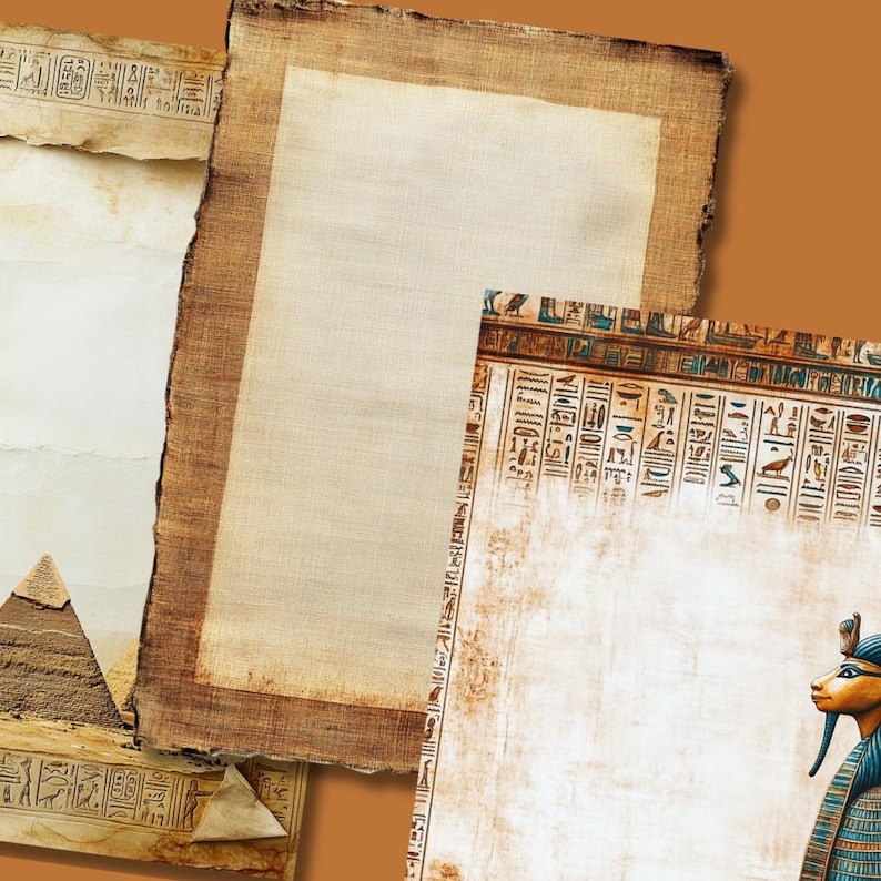 25 Ancient Egypt Papyrus Blank Pages - Printable Journal Kit Frames ...