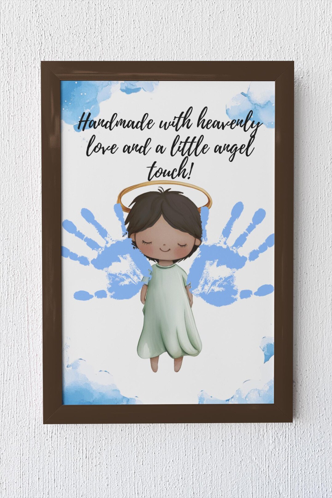 Little Angel Boy Handprint Art – Cute Keepsake Gift for Kids & Toddlers ...