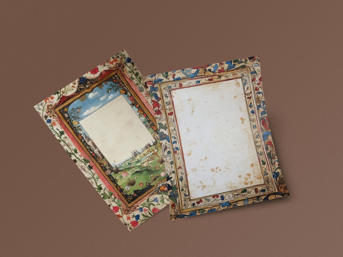 20 Medieval Illuminated Manuscript Blank Pages - Printable Journal Kit ...