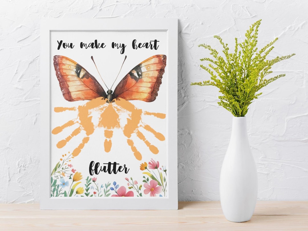 Butterfly Handprint Art – Cute Keepsake Gift for Kids & Toddlers ...