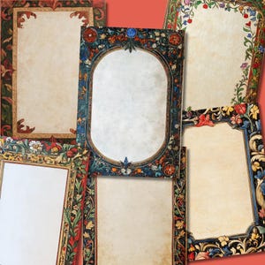 20 Medieval Illuminated Manuscript Blank Pages - Printable Journal Kit ...