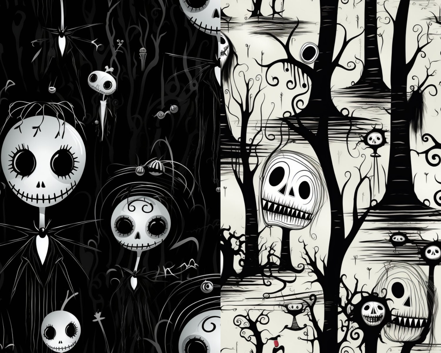 Tim Burton 20 Seamless Pattern Digital Papers Ideal for Wrapping Paper ...