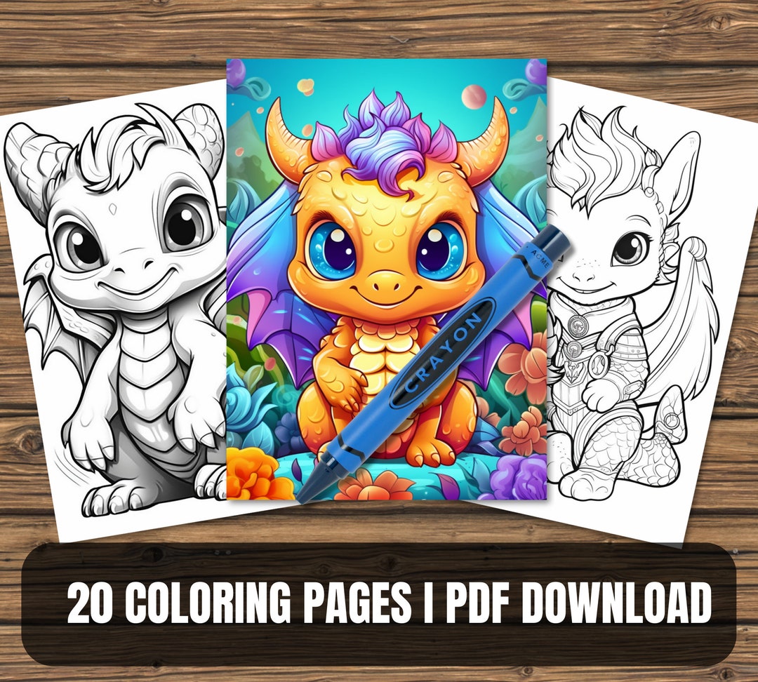 Cute Dragons Coloring Pages for Kids and Parents, Spend Quality Time ...