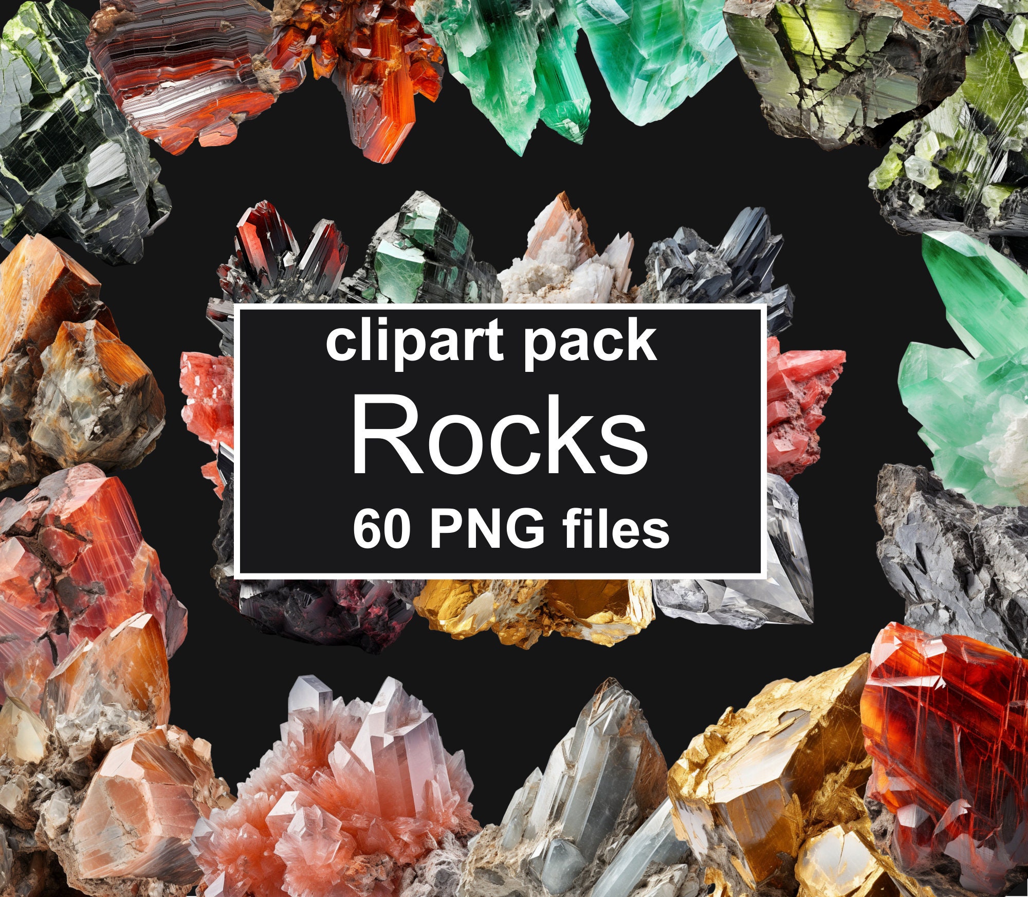 60 Geological Rocks and Minerals Clipart Bundle for Commercial Use Can ...