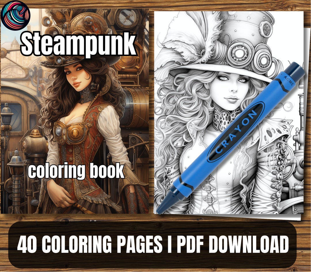 40 Steampunk Coloring Pages for Adults Ideal for Indoor Activities and ...
