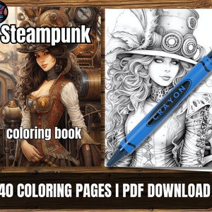 40 Steampunk Coloring Pages for Adults Ideal for Indoor Activities and ...