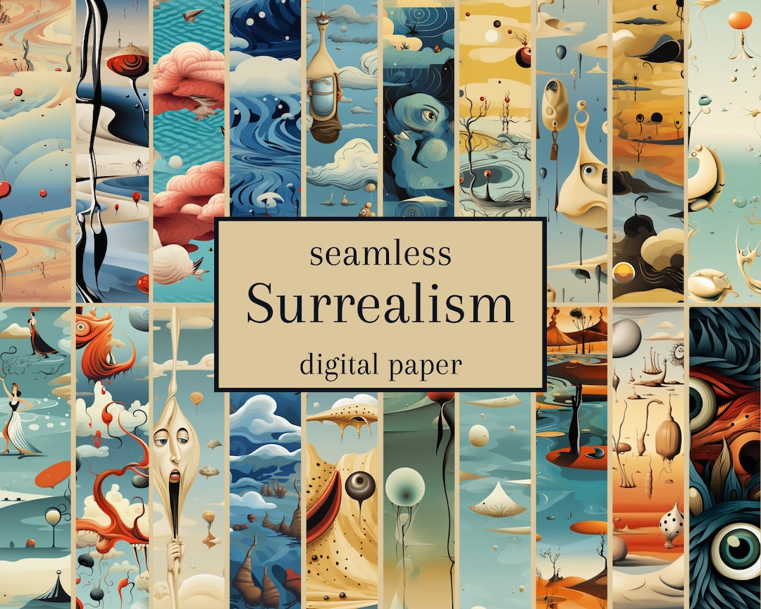 Salvador Dali Surrealism Digital Paper: Seamless Patterns (commercial ...