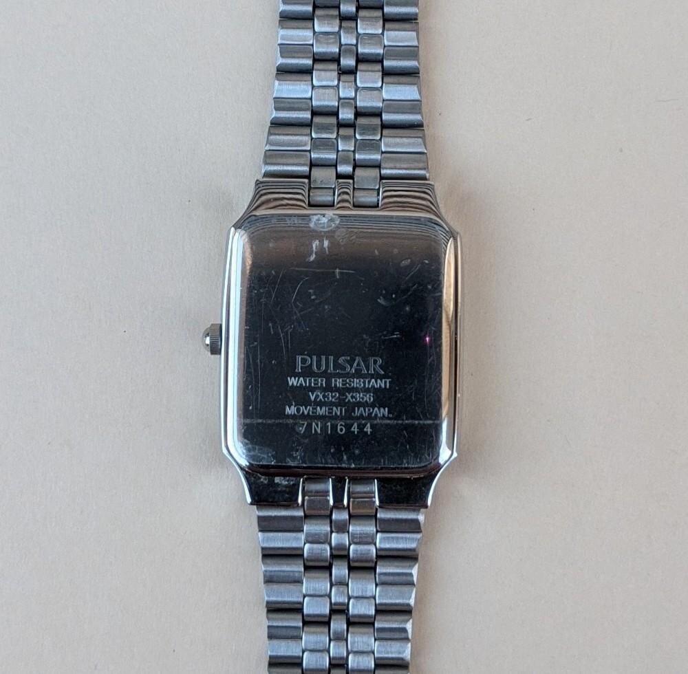 Men's Pulsar Tank Watch - Blue Dial - Stainless Bracelet Band - Etsy