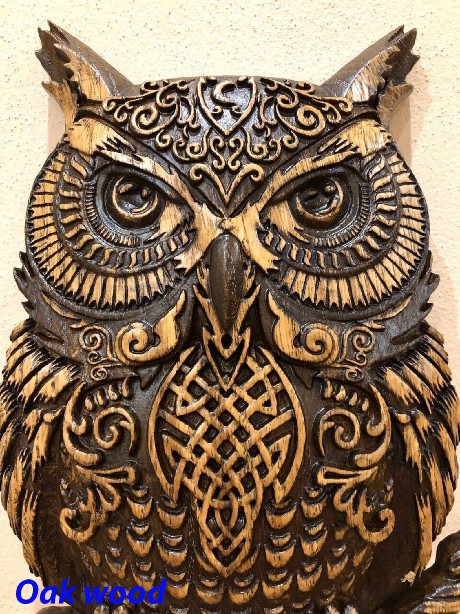 Owl Key Holder Keys Organizer Viking Owl Key Holder for Wall Carved Owl ...
