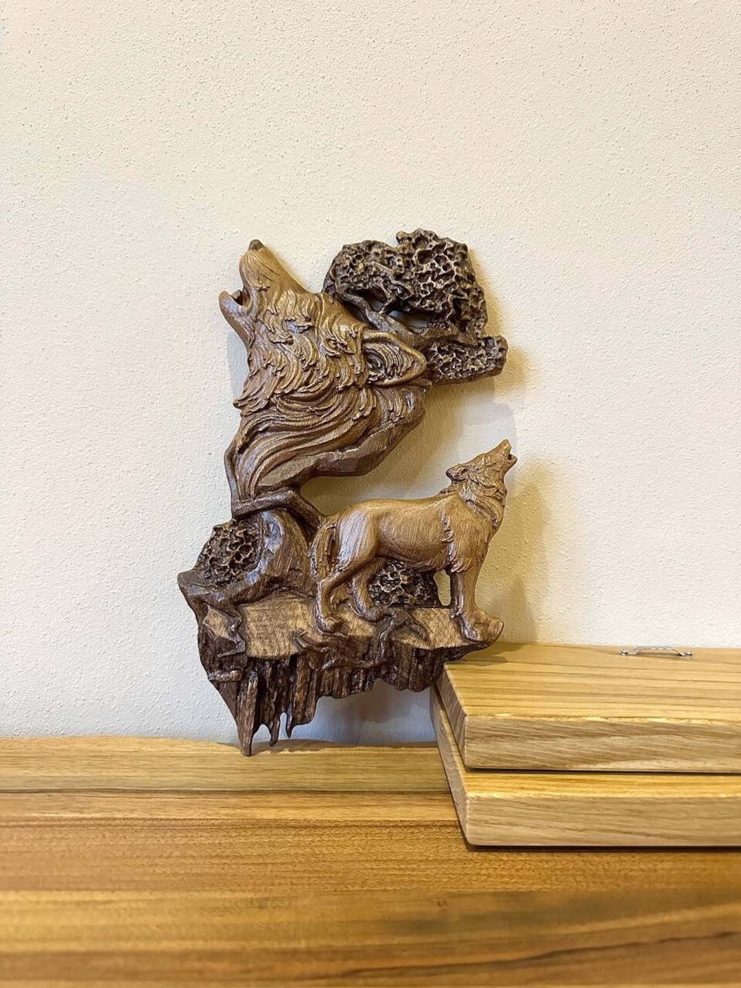 Wooden Carved Wolf, Wolf in the Forest, Forest Animals, Symbolism of ...