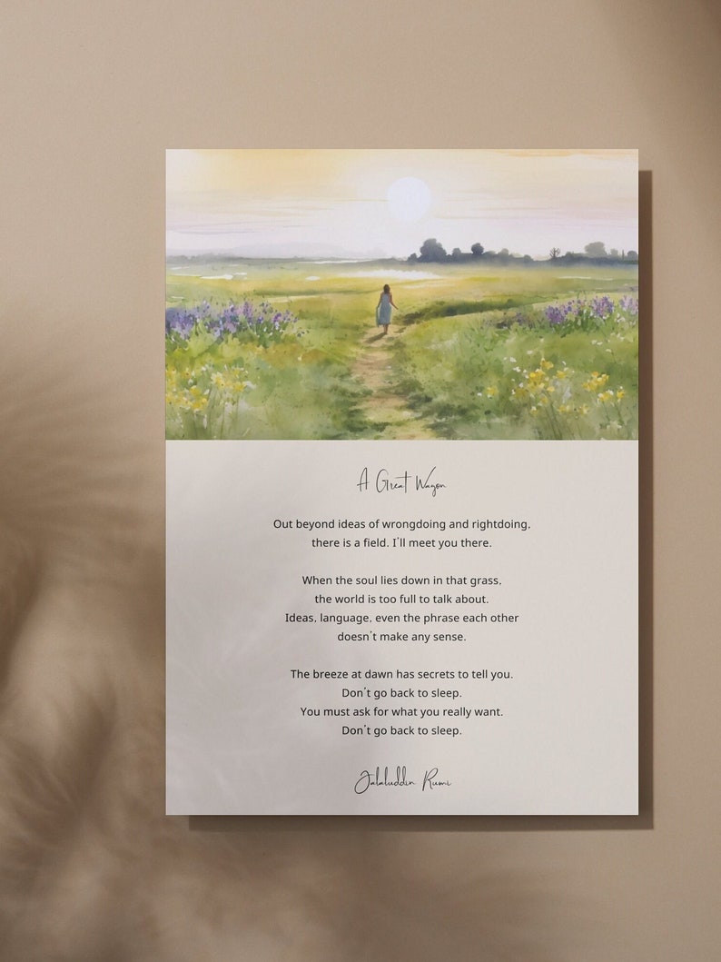 A Great Wagon by Rumi. Out Beyond Ideas of Wrongdoing and Rightdoing ...