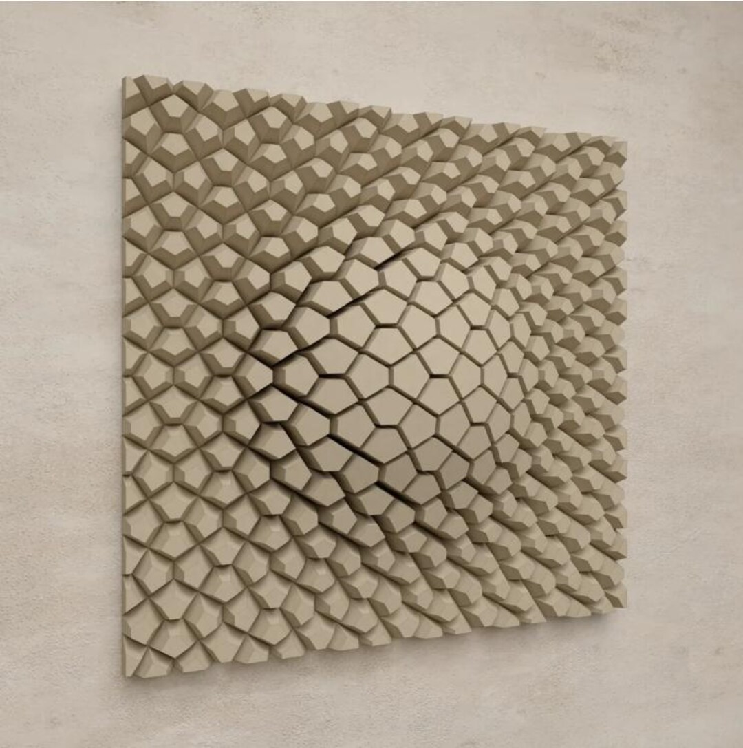 Cracked Bulge | Modern 3D Printed Geometric Wall Art With 312 Pieces ...