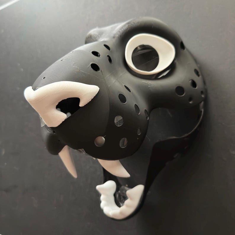 Sabertooth | Smilodon | Feline Fursuit Headbase | 3D Printed in PLA ...