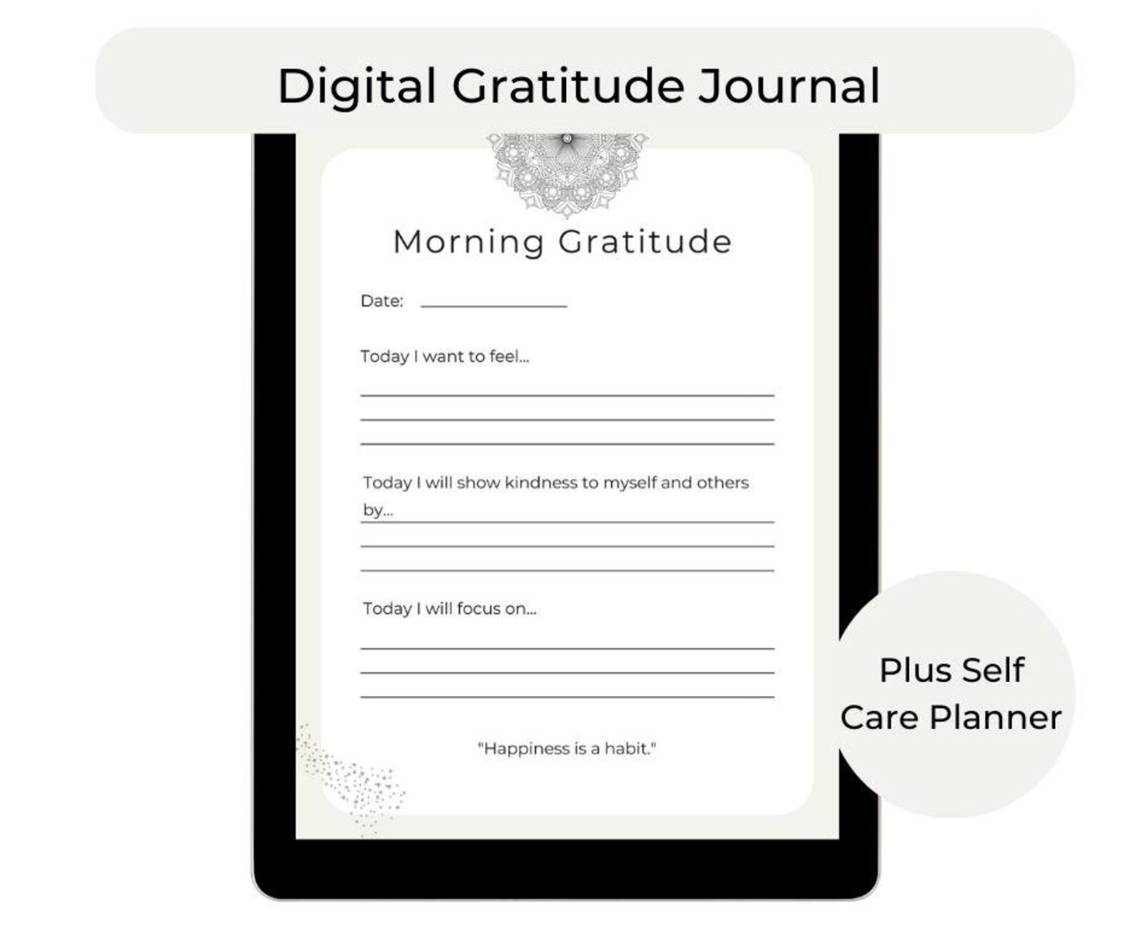 Printable Wellness Planner, Daily Gratitude Journal, Digital Self Care ...