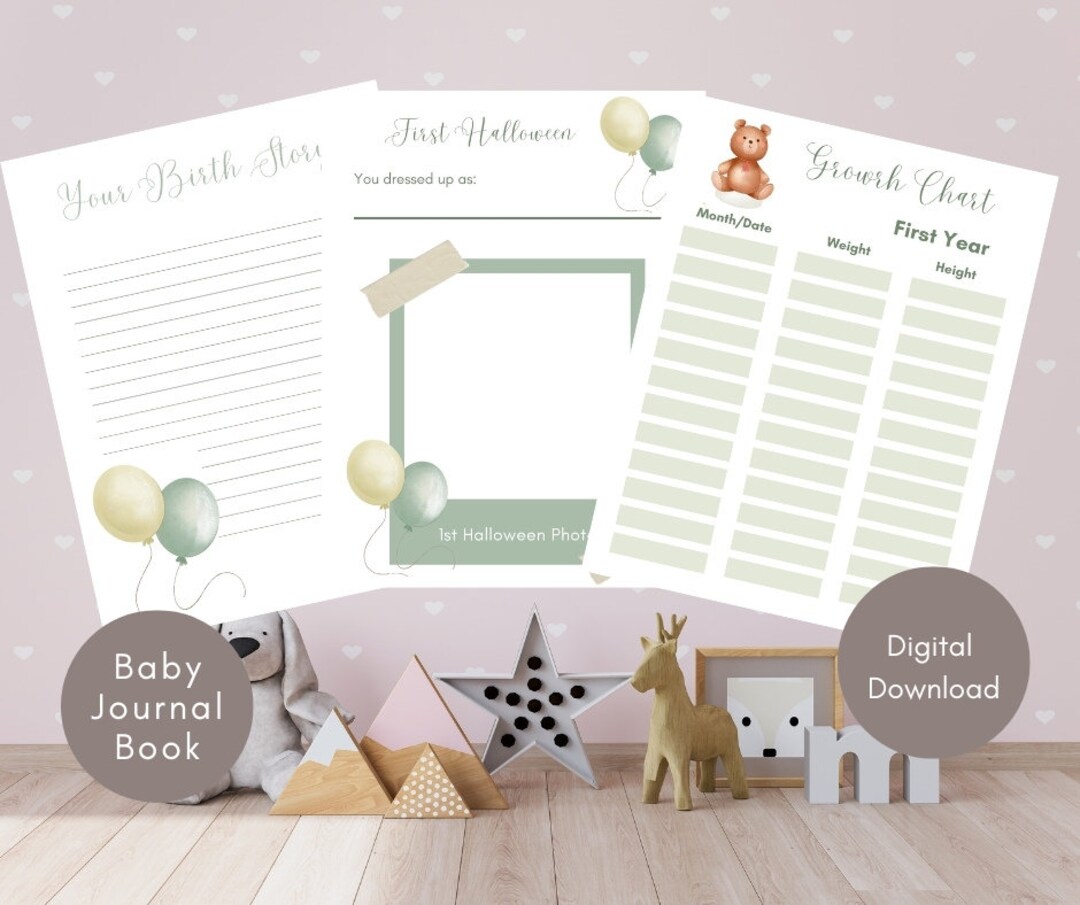 Baby Book, Baby's First Year Journal, Instant Digital Download, New ...
