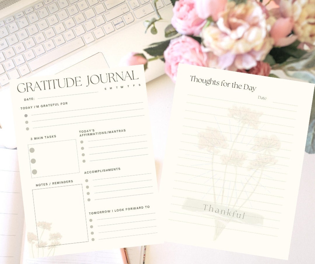 Gratitude Journal Printable, Digital Download Journal, Self Care ...