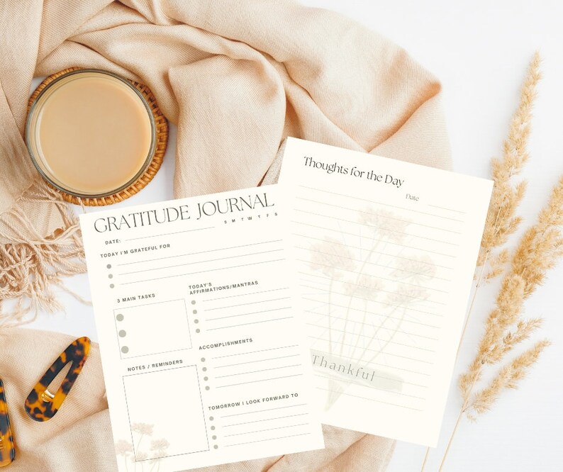 Gratitude Journal Printable, Digital Download Journal, Self Care ...