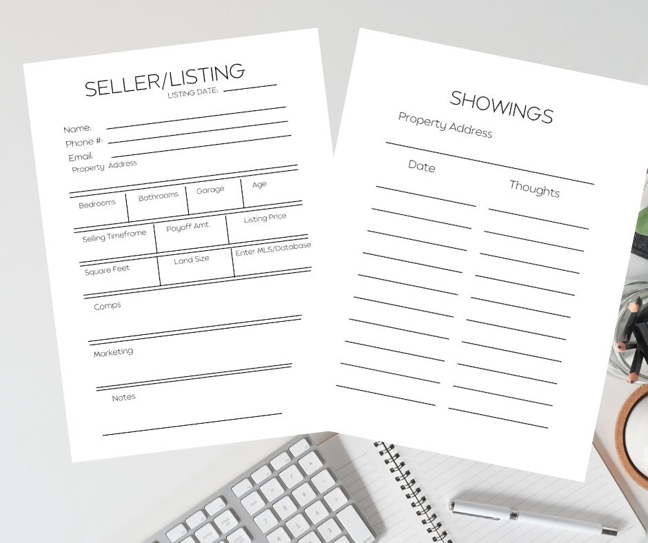 Realtor Client Management, Printable Real Estate Client Organizer ...