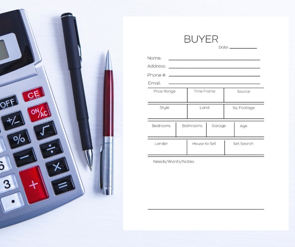 Realtor Client Management, Printable Real Estate Client Organizer ...