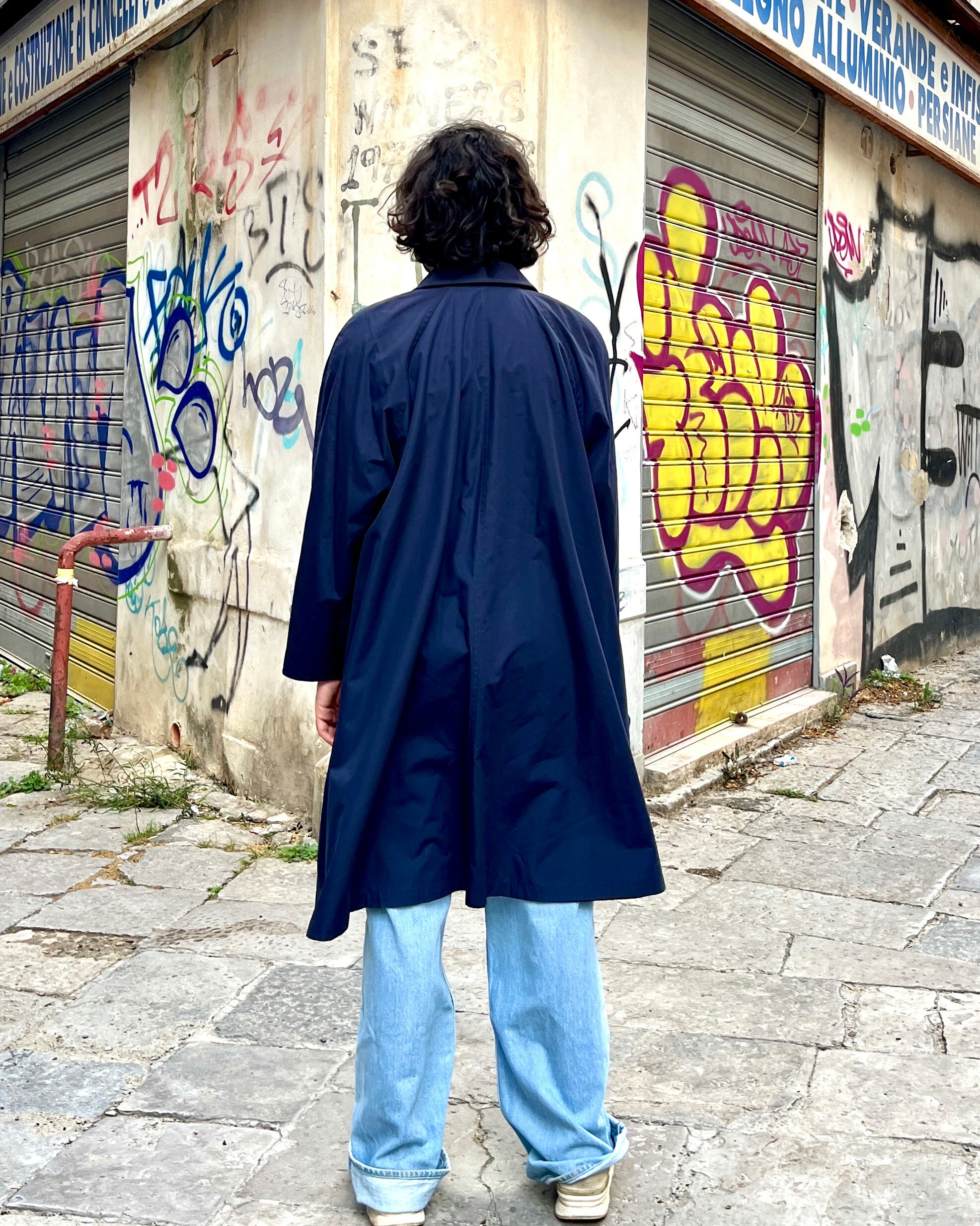 Vintage Men's Blue Trench Coat / Incom Raincoat / Raincoat ...