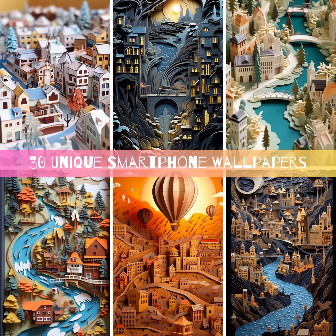 Kirigami Wallpapers Vol. 1 - Etsy