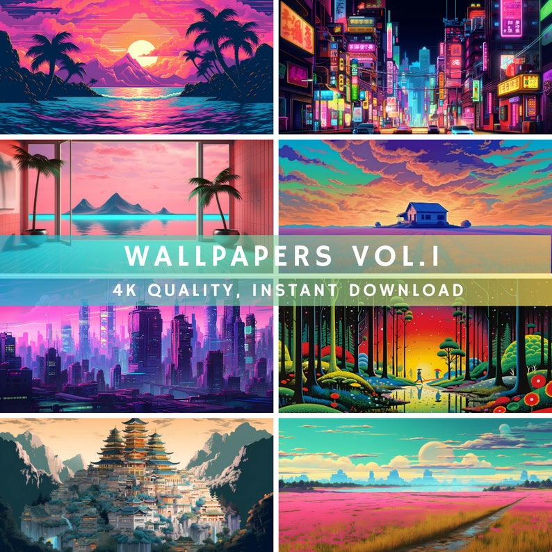 4k Wallpapers Vol. 1 Japanese Surrealism Wallpaper Bundle: 50 Digital ...