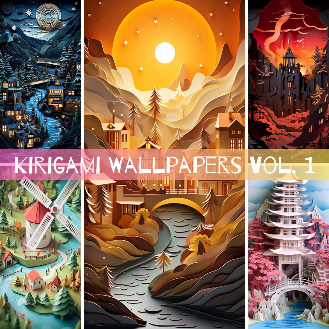 Kirigami Wallpapers Vol. 1 - Etsy