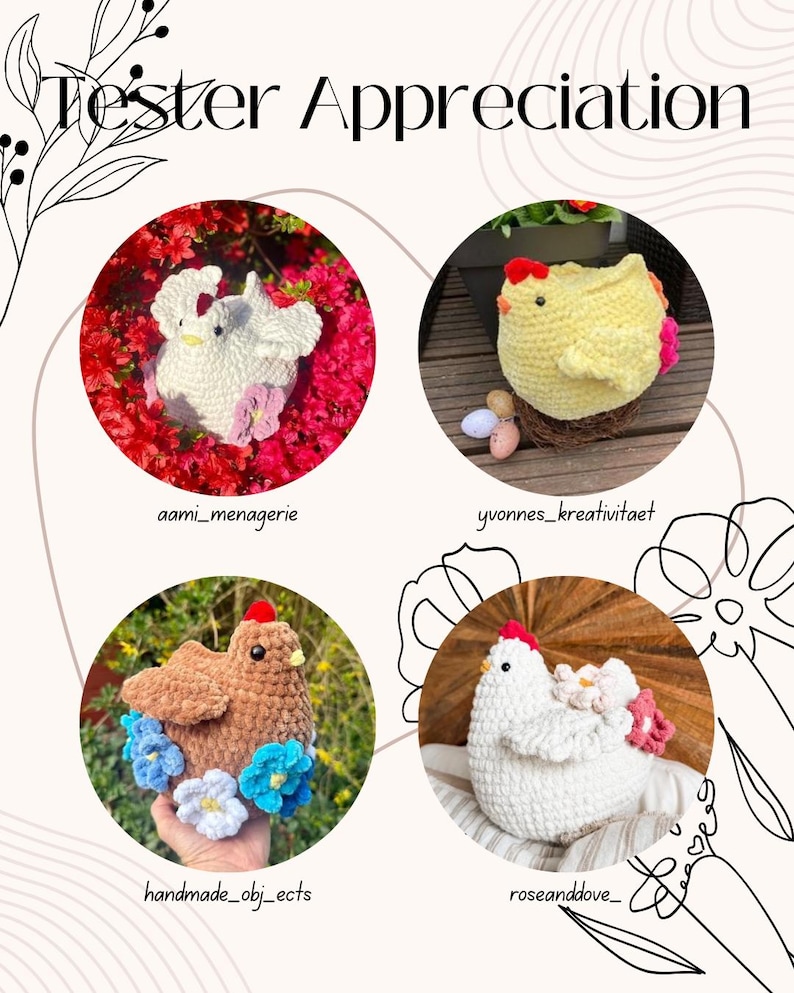 Heidi the Flower Chicken – Crochet Pattern | Amigurumi PDF | Low Sew ...