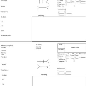 Nursing Report Sheet, Medsurg, Telemetry, PCU, Printable, 2 Patient ...