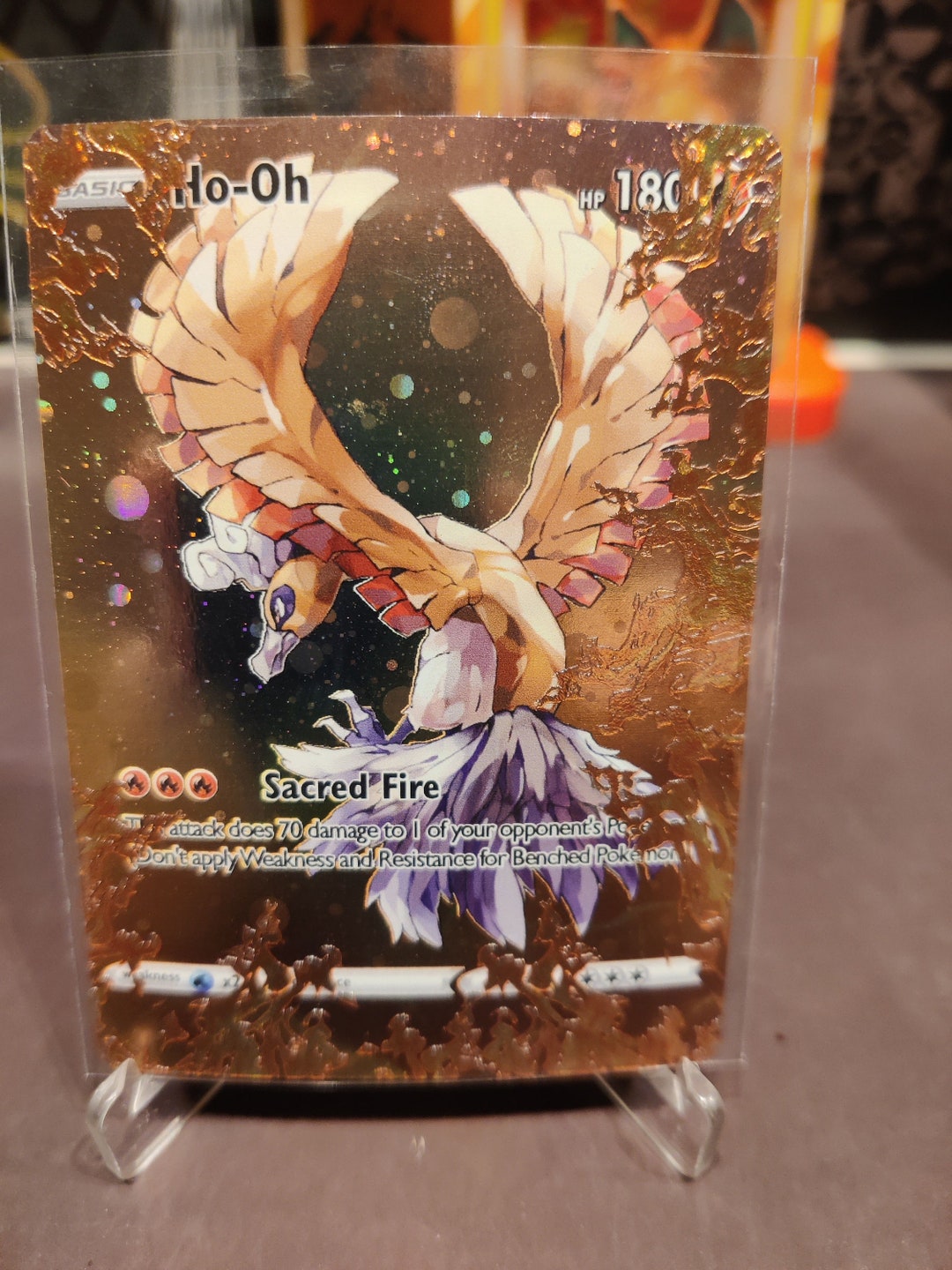 Orica Shining Ho-oh Textured Card - Etsy