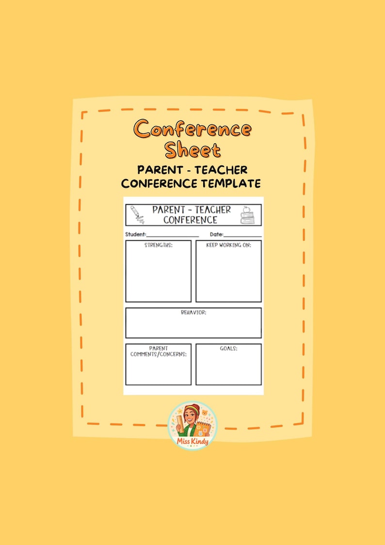 Parent-teacher Conference Template - Etsy
