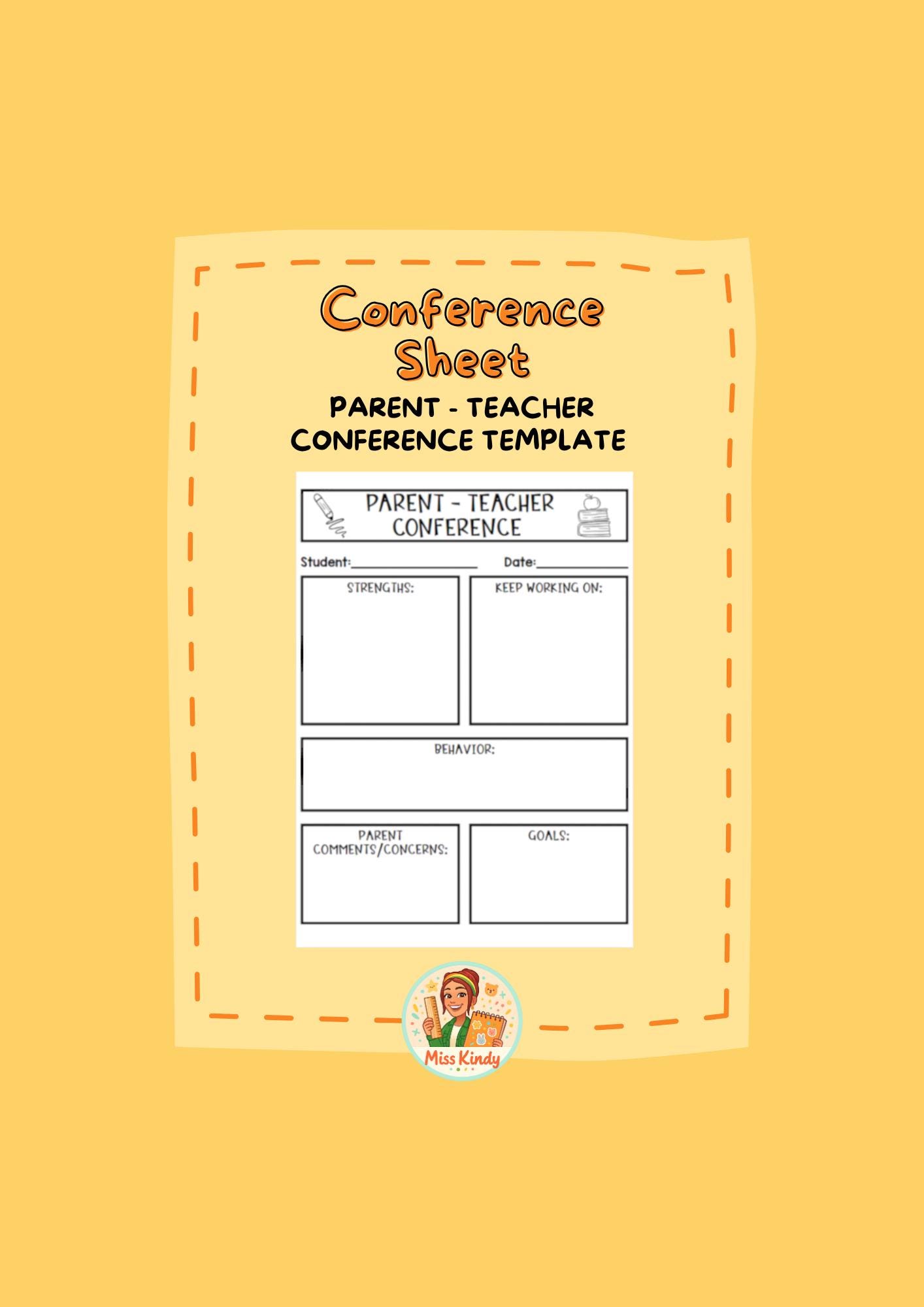 Parent-teacher Conference Template - Etsy
