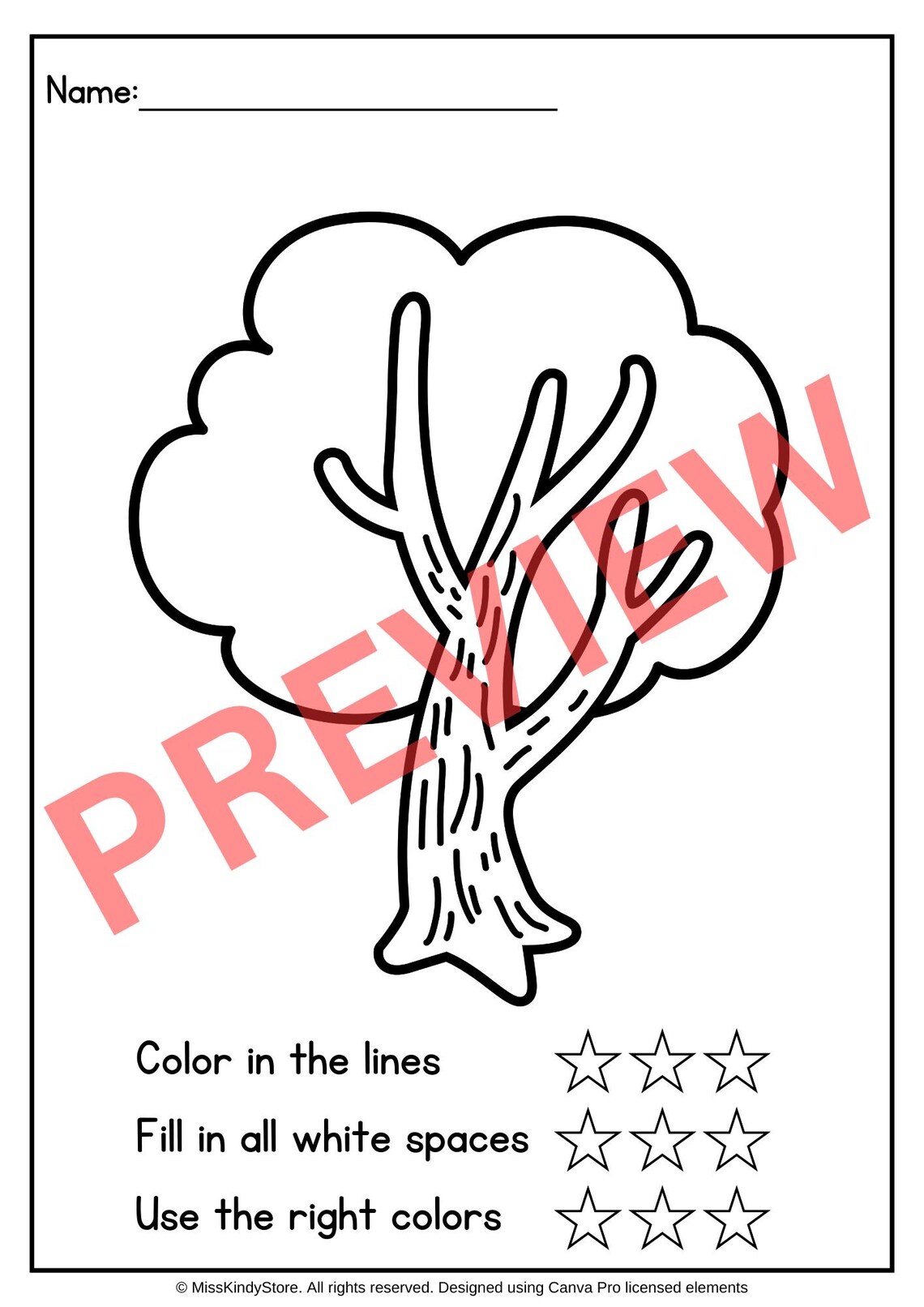 3 Star Coloring Pages | 25 Cute Coloring Pages | Digital Coloring ...