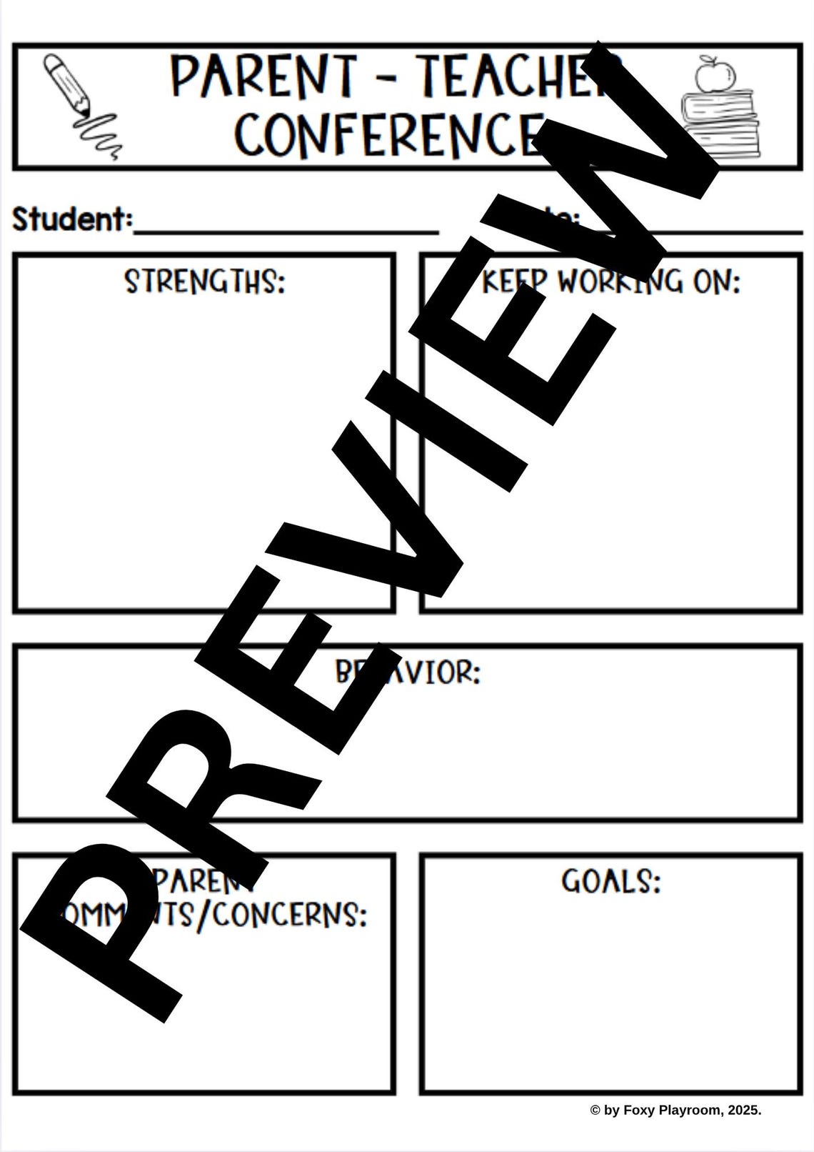 Parent-teacher Conference Template - Etsy