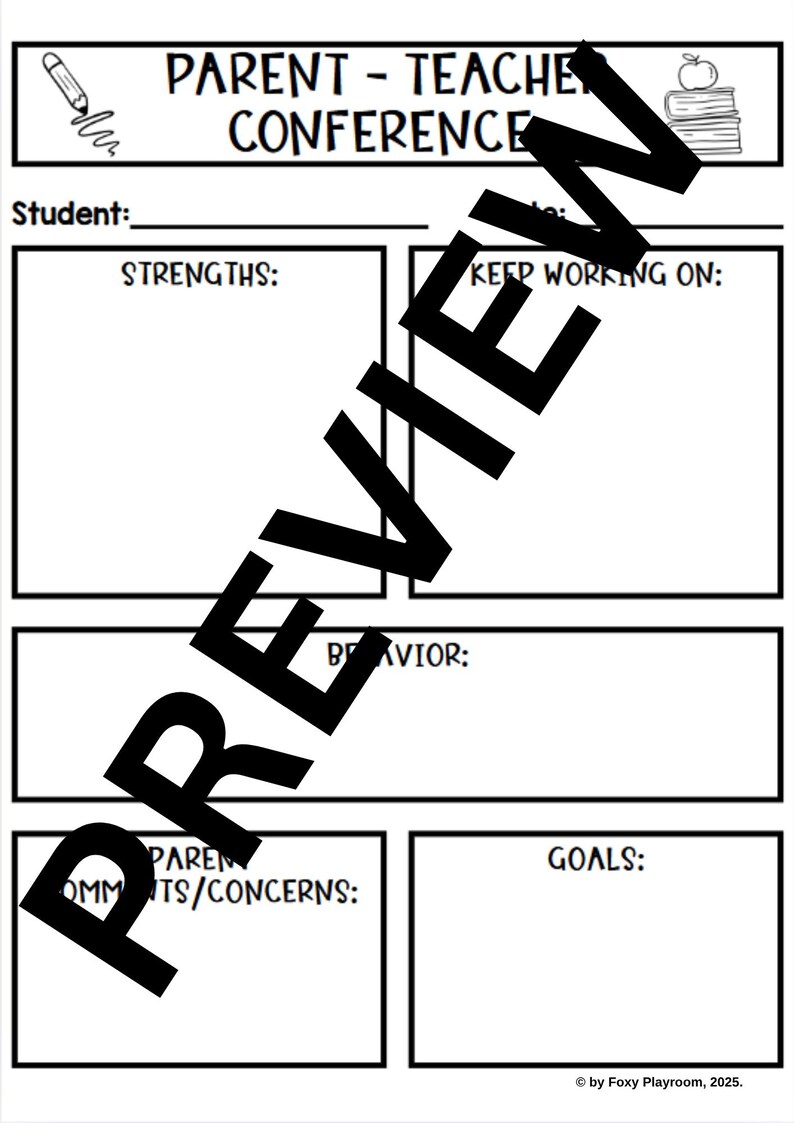 Parent-teacher Conference Template - Etsy