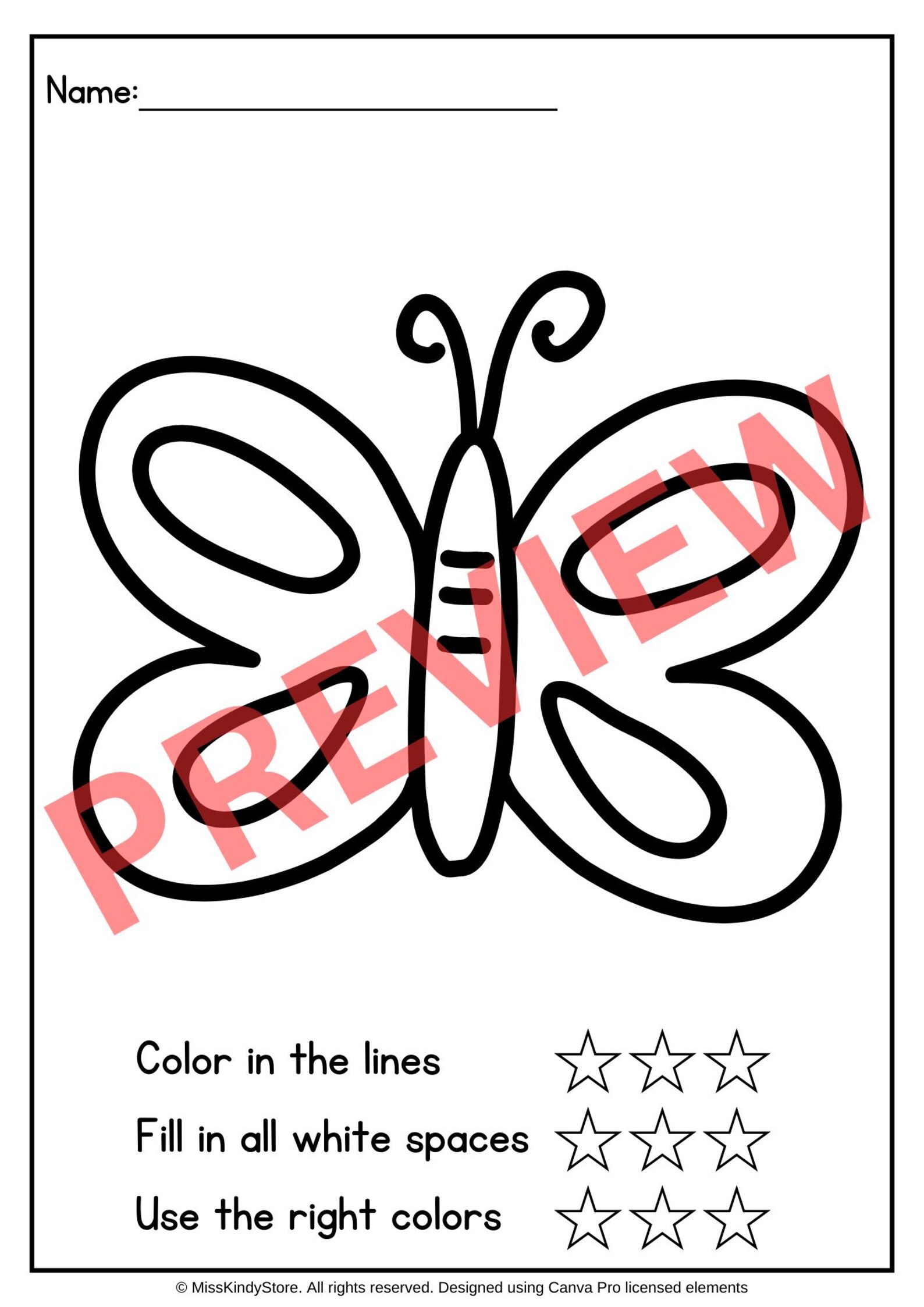 3 Star Coloring Pages | 25 Cute Coloring Pages | Digital Coloring ...