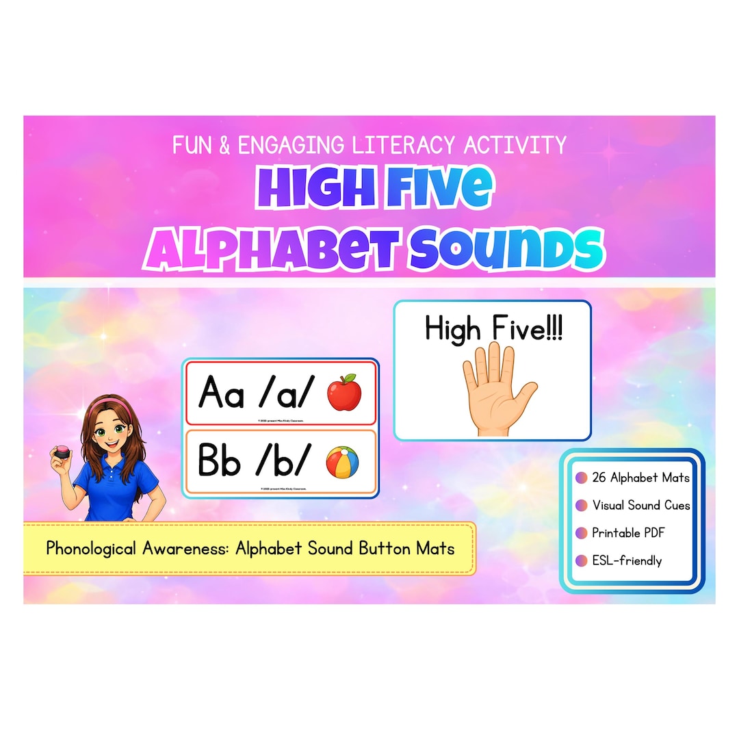 High Five Alphabet Sounds Learning Cards | Interactive Phonics ...
