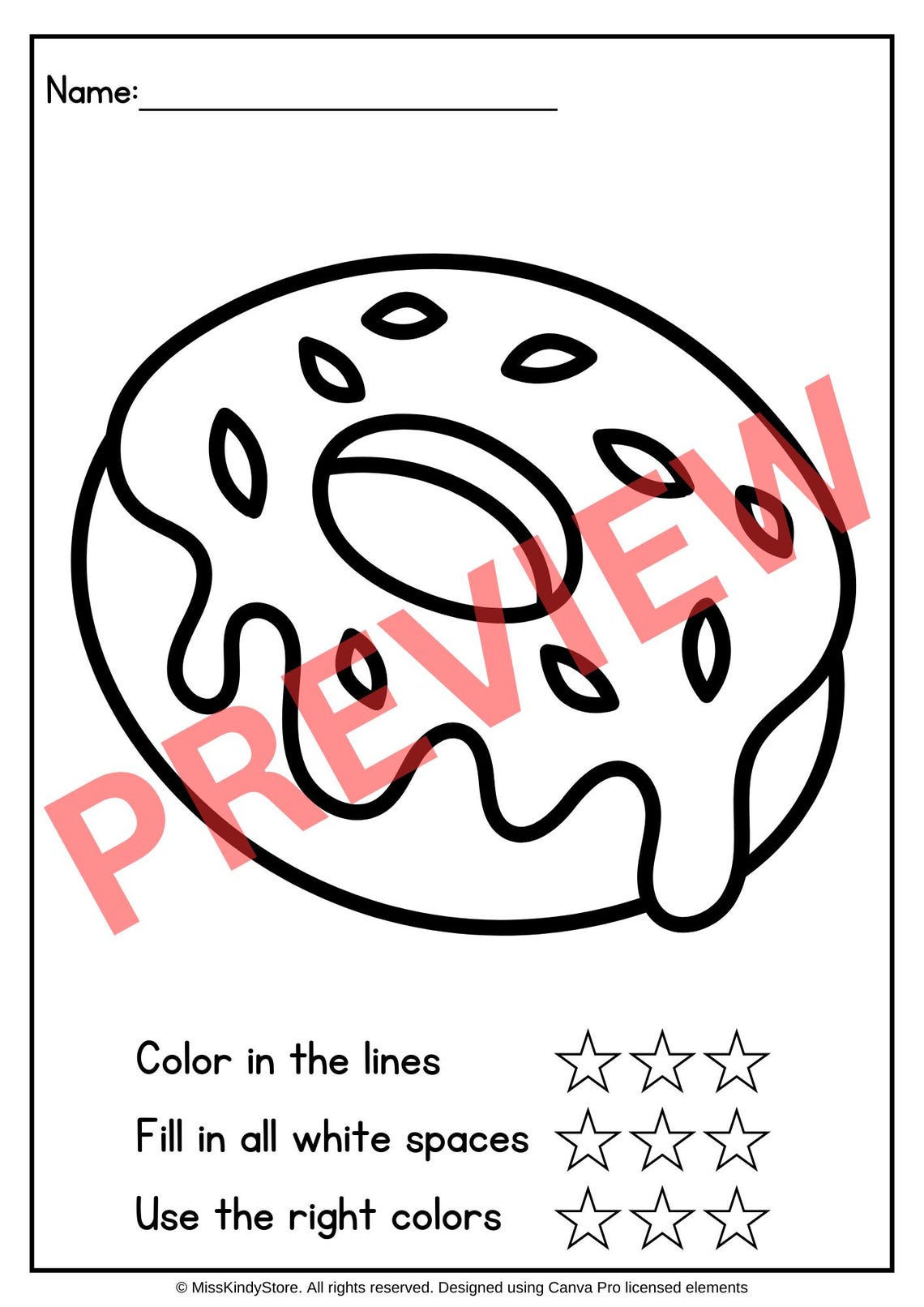 3 Star Coloring Pages | 25 Cute Coloring Pages | Digital Coloring ...