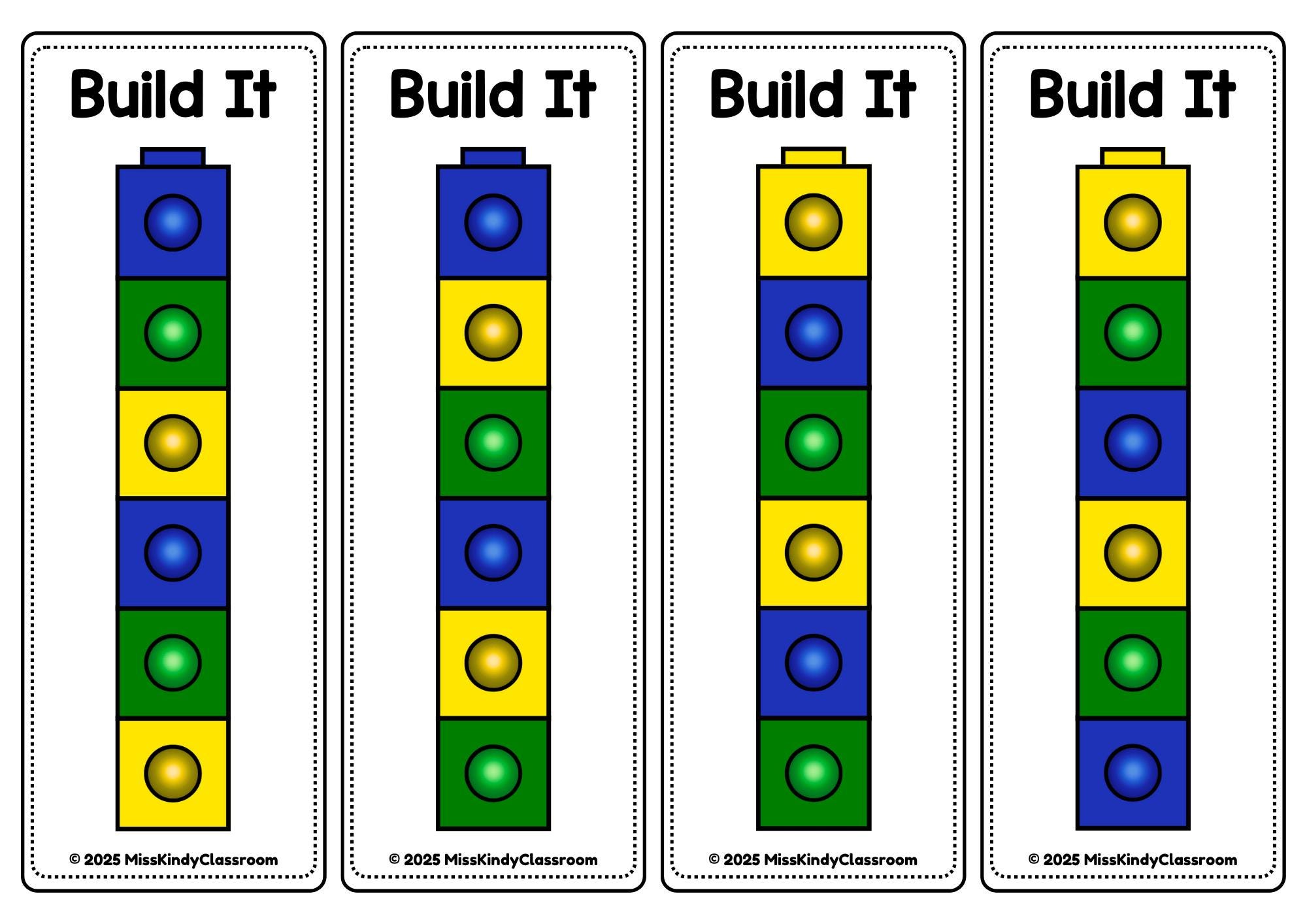 Linking Cubes Pattern Cards | AB, ABC, AAB Patterns | Math Center ...