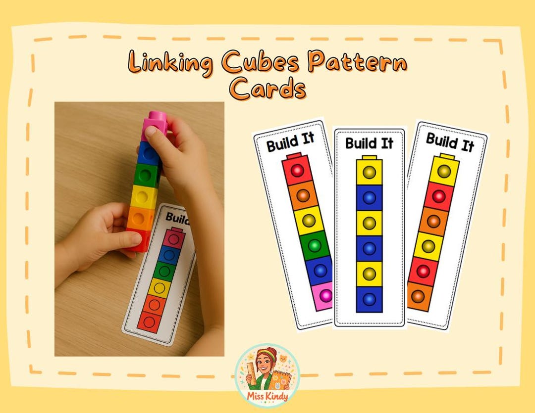 Linking Cubes Pattern Cards | AB, ABC, AAB Patterns | Math Center ...