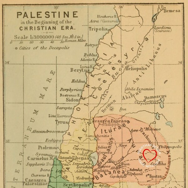 Map of Palestine at Time of Jesus - Etsy