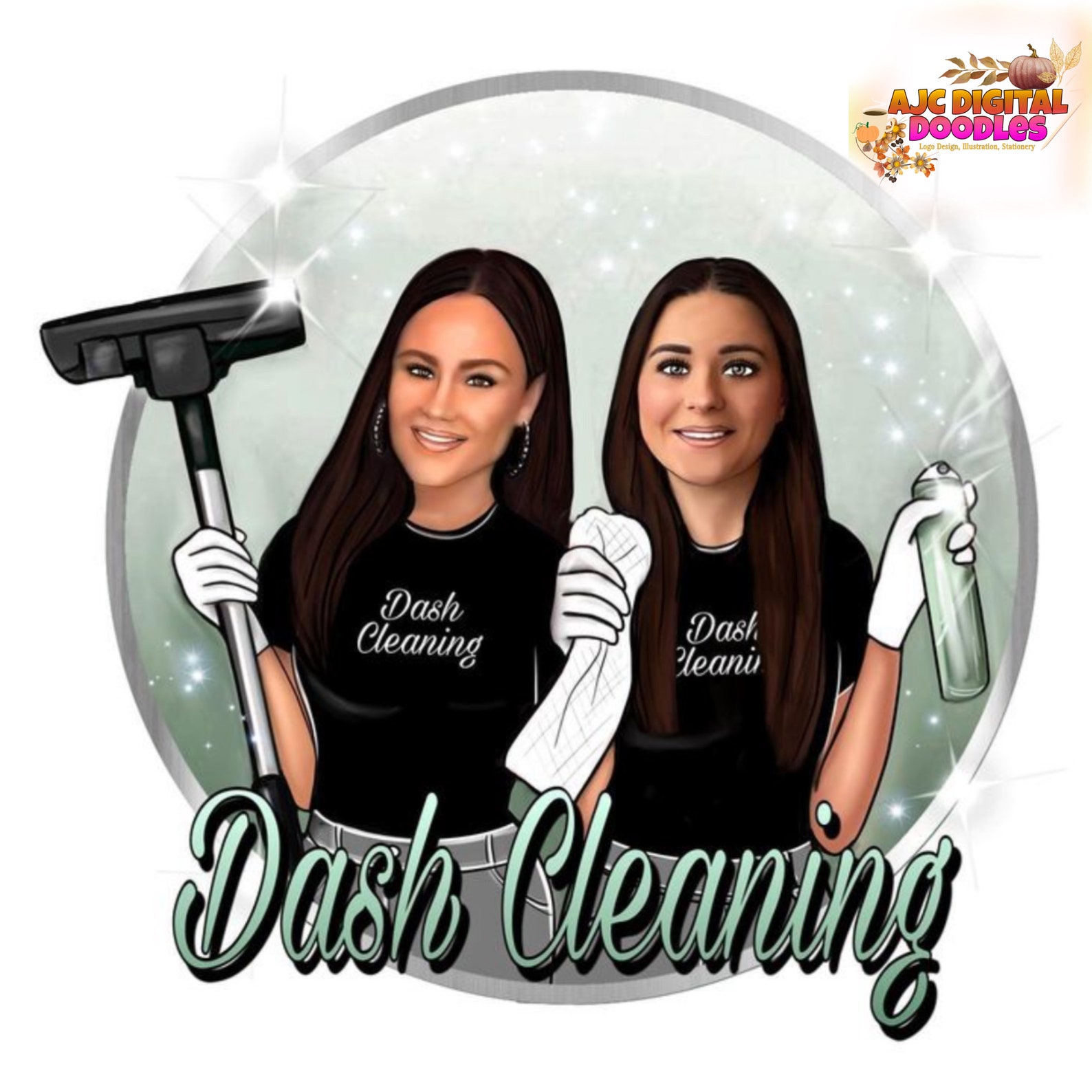 Double Portrait Logo, Two People Logo, Two People Cartoon, Logo, Custom ...