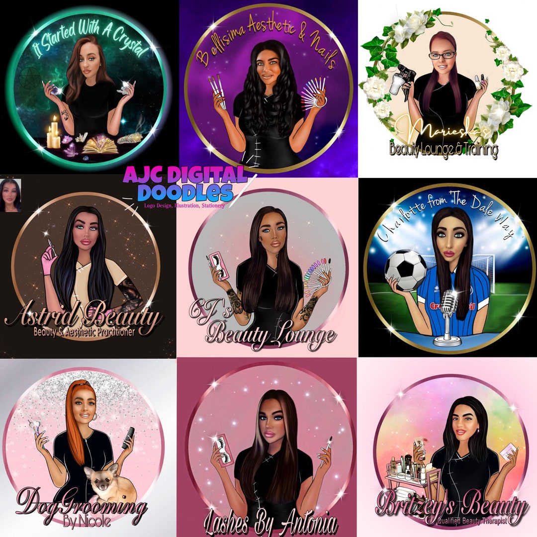 Portrait Cartoon Logo Digital Portrait Logo Caricature Logo - Etsy