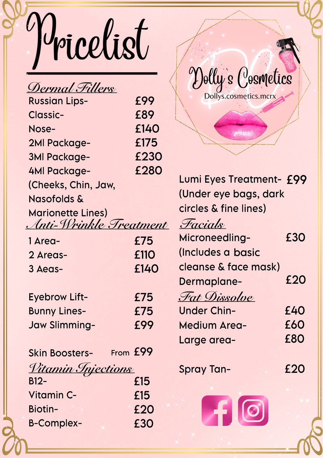 Digital Price List Design, Online Price List, Custom Prix List Design ...